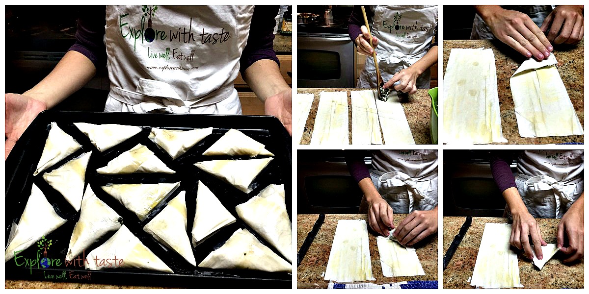 Spinach triangles (spanakopitakia) with feta – Explore with taste